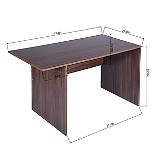 CozyCasa Computer Desk, Writing Study Table Desk with 2-Tier Movable Side Bookshelf for Home Office Modern PC Laptop Notebook Table Workstation Gaming Desk