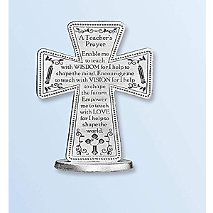 Cathedral Art (Abbey & CA Gift, Silver Teacher's Cross Home Décor, One Size, Black