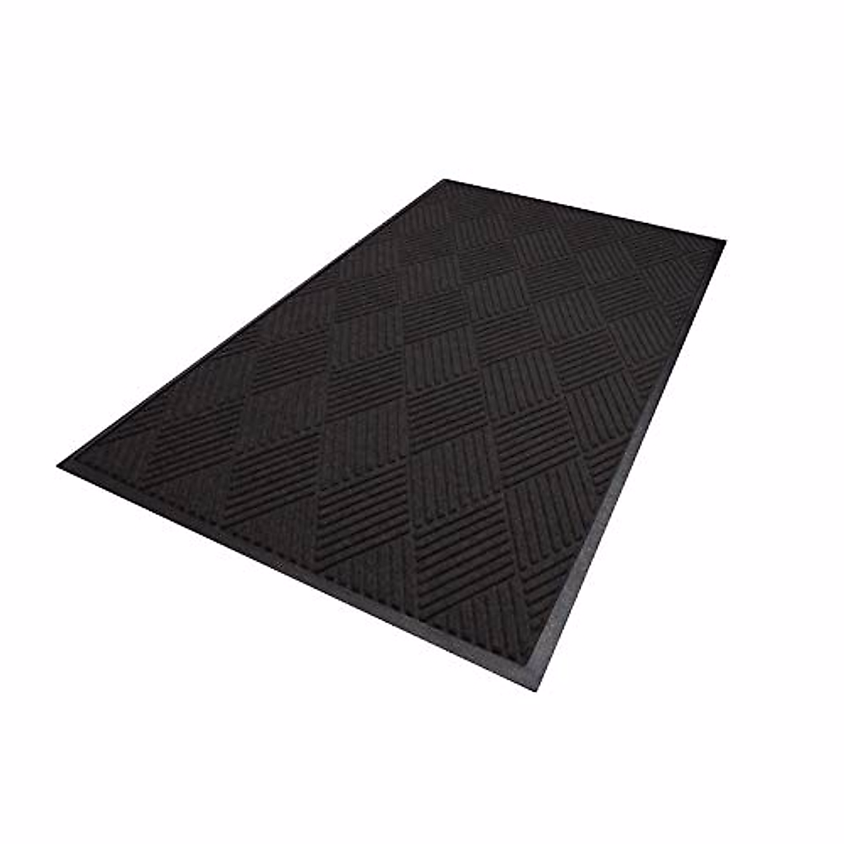 WaterHog Diamond | Commercial-Grade Entrance Mat with Rubber Border – Indoor/Outdoor, Quick Drying, Stain Resistant Door Mat (Charcoal, 4' x 6')