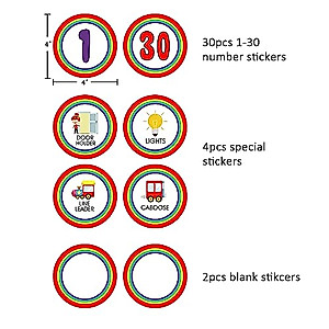 WaaHome 36pcs Number Line Up Spots Dots for Classroom Floor, 4" Rainbow Number Spot Markers Stickers, Classroom Line Up Stickers Labels for Back to School Kindergarten Elementary Teacher Supplies