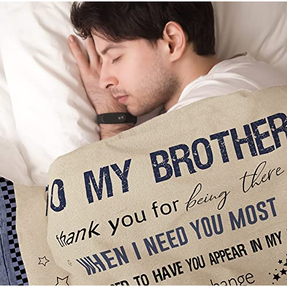 Julazy Gifts for Brother Throw Blanket 60"x 50", Brother Gifts from Sister, Birthday Gifts for Brother, Funny for Brother, Best Graduation Gift Ideas