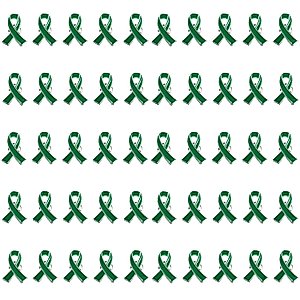 Green Ribbon Awareness Pins 50Pcs Mental Health Awareness Brooch Hope Enamel Lapel Pins