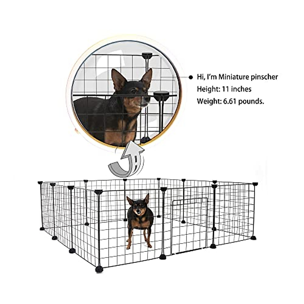 allisandro Guinea Pig Cages Small Animal Playpen, Small Animal Cage for Indoor Outdoor Use, Portable Metal Wire Yard Fence for Guinea Pigs, Bunny, Turtle, Hamster, 12 Panels (14x14)