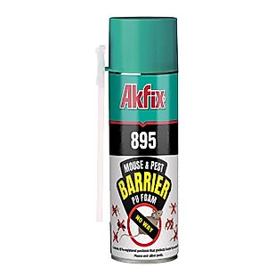Akfix 895 Pest Block Insulation Spray Foam (1x13.5 Oz.) - Gap Filler, Mouse Hole Blocker, Polyurethane Expanding Foam Spray for Rodent Barrier, Gaps Cracks Filler | 13.5 Oz. 1 Pack