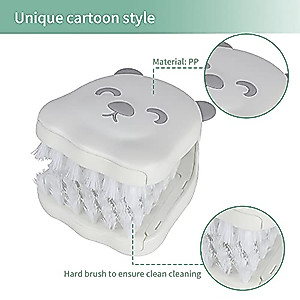 CQT BladeBrush Knife and Cutlery Cleaner Brush Bristle Scrub Kitchen Washing Non-Slip ,B002-1 Changeable Scrub Head and Scouring Pad (White)