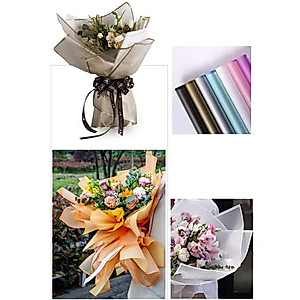 NatureMan 21Sheets /7 Colors edging TranslucentFlower Wrapping Paper,Florist Bouquet Supplies,DIY Crafts,Gift Packaging or Gift Box Packaging Paper, WaterproofFloral Wrapping Paper 22.8x22.8Inch