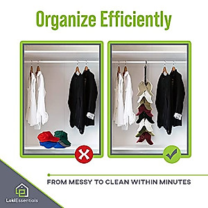 LokiEssentials Hat Organizer Holder Rack for Closet Rod (2 Pack) Easy Hat Storage Hangers for Baseball Cap, 16 Large Premium Clips for Ball, Golf Caps, Beanies, & Sports Cap Organization