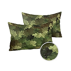 Meet 1998 Throw Pillow Covers 20x12 - Set of 2 Waterproof Pillow Cushion Cases,Camo Pillowcases Decorative Outdoor Pillow Cover for Sofa Couch Bedroom