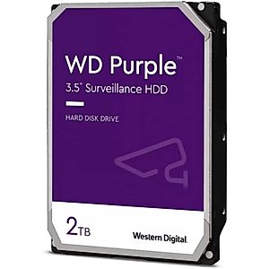 Western Digital Purple WD22PURZ 2 TB Hard Drive - 3.5 Internal - SATA [SATA/600] - Conventional Magnetic Recording [CMR] Method (Renewed)