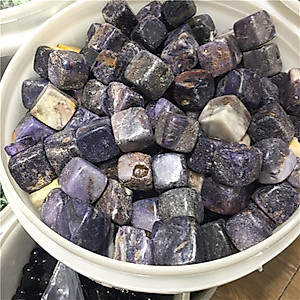 BAWHO 100g Natural Purple Sugilite Stone Cube Polished Gravel Specimen Natural Stones and Minerals Happy Fish Tank Stone Crystals WANMUQYIN