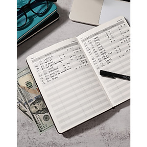 Check Registers for Personal Checkbook,Checkbook Register for Personal or Business, A5 Hardcover Registers Log to Track Payments, Deposits & Finances Transaction Black