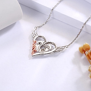 Sterling Silver Miscarriage Necklace for Women - Mommy of an angel Heart Pendant Loss of Pregnancy Memorial Jewelry Losing Child Sympathy Gifts for Mom (Style 3)