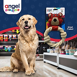 Angel Pet Supplies Bear Natural Rope Dog Toy | Handmade & Durable Dog Toys | Interactive Play & Mental Stimulation | Handmade Puppy Toys and Dog Toys