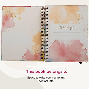 Undated Daily To Do Notebook - Planner Notepad List 6.5x8.5" Cute Colorful Design- Laminated Hard Cover & Rose Gold Spiral Binding- 302 Pages- Daily Task & Lined Notes Pages