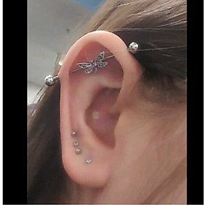 D.Bella 16G Clear Piercing Retainers Flexible Cartilage Helix Daith Rook Tragus Earring Bioflex Plastic Nose Septum Lip Eyebrow Rings