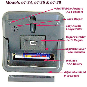 eTradewinds Elegant Digital Kitchen Timers 2 Pack Bundle Featuring Stainless Steel Models eT-23 and Model eT-24, Auto Shutoff Auto Memory