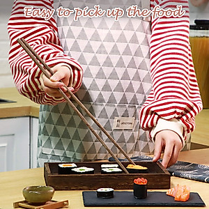 Long Cooking Chopstick Chinese Natural Wooden Chopstick Long Hot Pot Chopstick Wooden Frying Chopstick for Hot Pot, Frying, Noodle, Cooking Favor, 16.5 Inch (Wenge Wood, 5 Pairs)