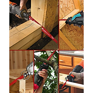 25 Pack 6 Inch 6/12 Tpi Reciprocating Saw Blades for Nail-Embedded Wood…