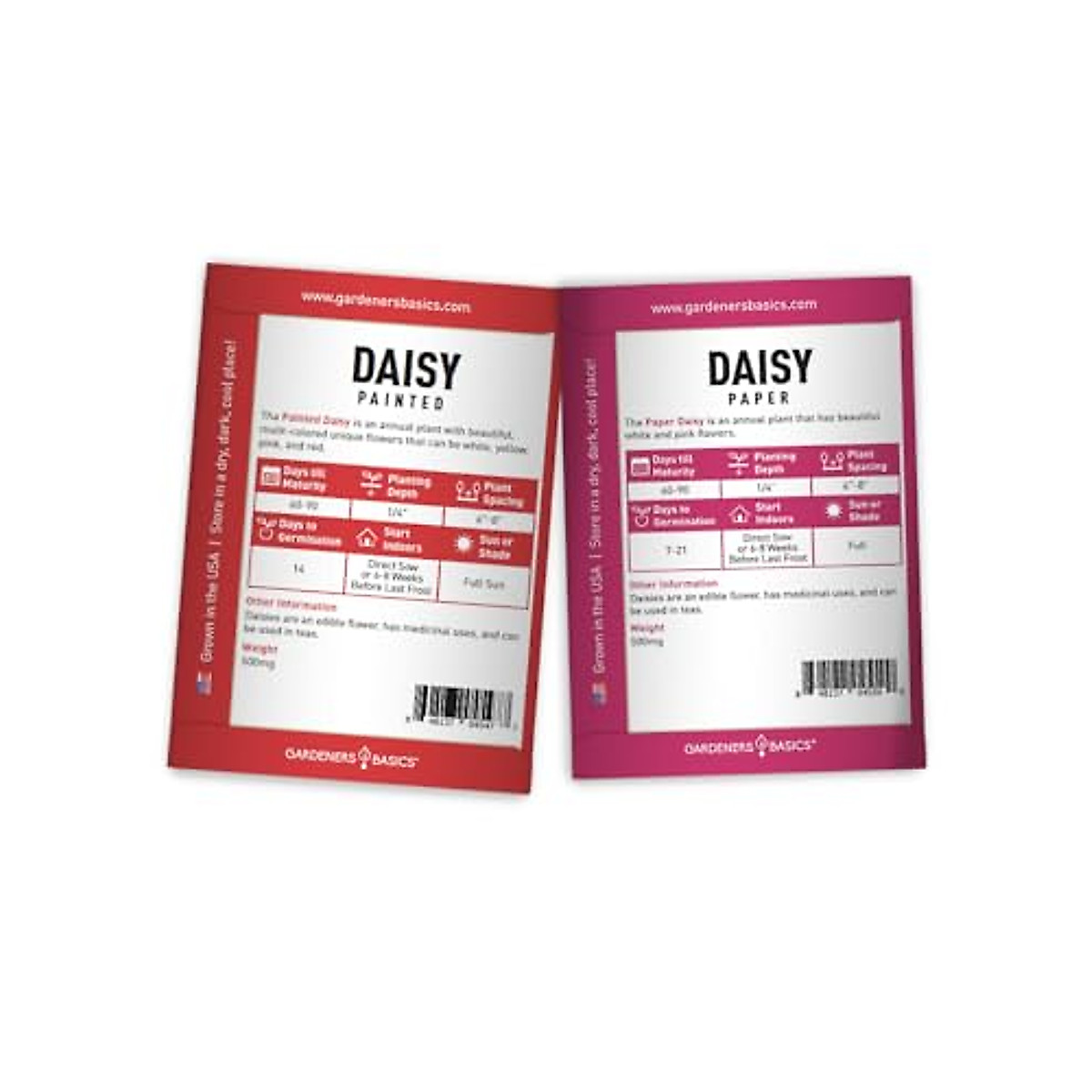 Daisy Seeds for Planting Outdoors Flower Seeds (3 Variety Pack) Alaska Shasta Daisy, Painted Daisy, Yellow Daisy Varieties for Butterflies, Bees, Pollinators Wildflower Seed by Gardeners Basics