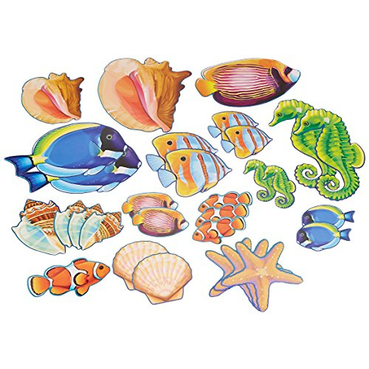 Amscan Sea Life Cutouts Party Decoration, 5", 8", 12", 30 Pcs