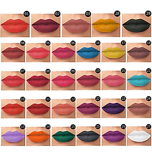 GL-Turelifes Halloween Matte Lipstick, Long Lasting, Non-stick Non-fading Black Lipsticks Vivid Vampire lipsticks for Masquerade, Cosplay, Halloween Makeup (#15 Green)