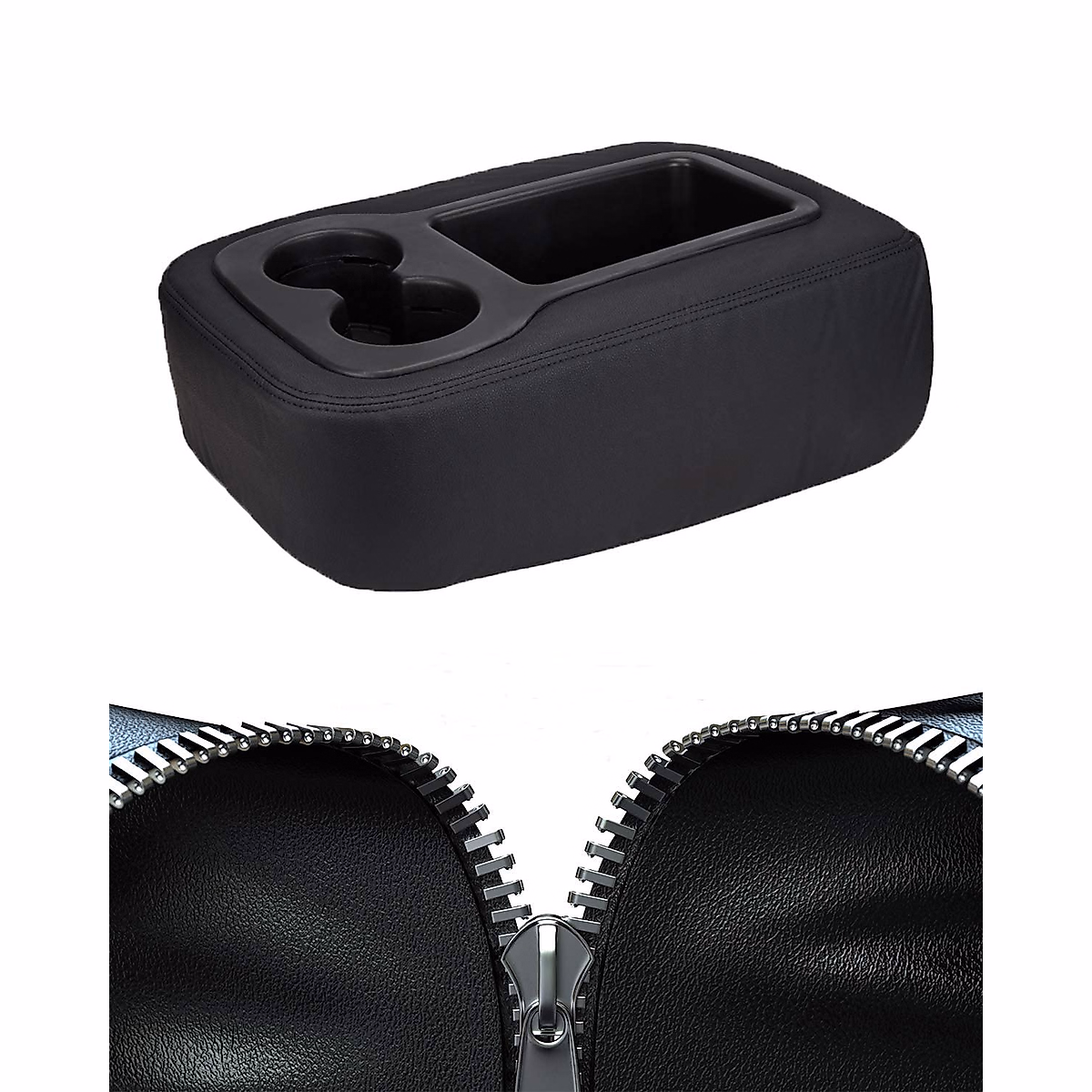 ISSYAUTO Armrest Cover Compatible with 2007-2014 Silverado Suburban Yukon Sierra Tahoe Jump Seat, Leather Center Console Cover