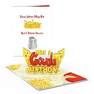 Lovepop Gouda Birthday Pop-Up Card – Funny Birthday Card – Handcrafted 3D Pop-Up Greeting Card – Birthday Card for Husband, 5 x 7”