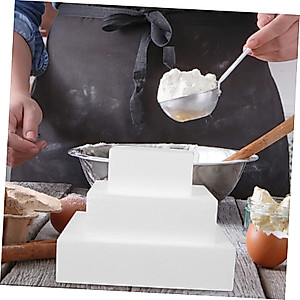 COLLBATH 3pcs Foam Cake Model Cake Foam Display Cake Foam Cake Foam Cake Dummies Faux Wedding Cakes Wedding Cake Stands Party Accessories Big Cake to Rotate White Round