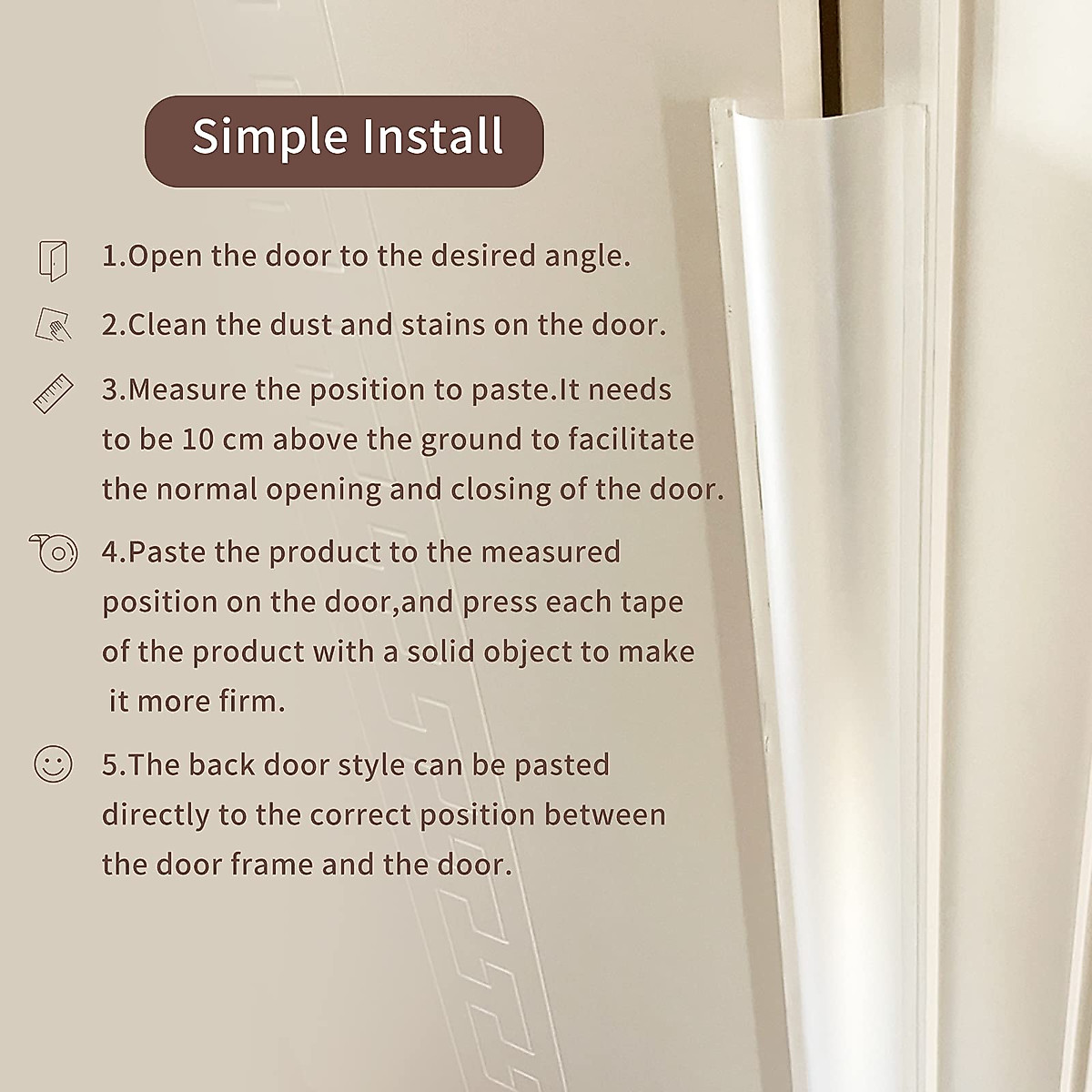 Happlife Finger Pinch Door Guard - Door Protector for Kids - Baby Finger Pinch Guard Door Stopper - Shield for 90 & Probably 180 Degree Doors (Set) - Guard for Door Finger Child Safety.