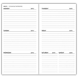 Nokingo 3-Pack Travelers Notebook Calendar, Travelers Notebook Inserts, Undated Travelers Notebook Monthly, 4.25"x8.25" Travelers Notebook Calendar Insert