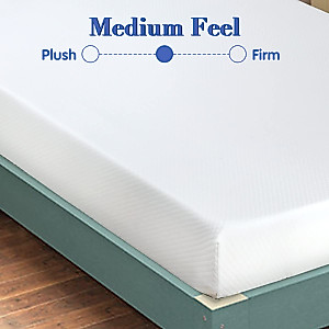 Queen Mattress, 10 Inch Gel Memory Foam Mattress for Cool Sleep & Pressure Relief, Medium Firm RV Daybed Mattress for Kid Adults, Bed-in-a-Box, CertiPUR-US Certified