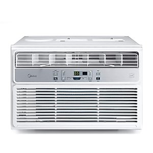 MIDEA EasyCool Window Air Conditioner - Cooling, Dehumidifier, Fan with remote control - 8,000 BTU, Rooms up to 350 Sq. Ft. (MAW08R1BWT Model) (Renewed)