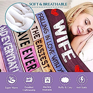 YRAQLVU Gifts for Mom, Mom Birthday Gift from Son, Soft Cozy Flannel Fleece Blanket with Letter Filled with Gratitude for Mother, for Mom, to My Mom Throw Blanket 50" x 60"