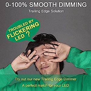 Smart Dimmer Switch by Martin Jerry | Rotary Design unlocks New Features, Trailing Edge dimmer Light Switch is Better Compatible with LED Bulbs, Needs Neutral Wire and 2.4G Wi-Fi
