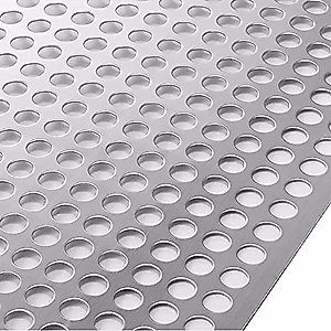 4 PCS Stainless Steel Perforated Plate Round mesh Breathable mesh Shield Gasket, Balcony Protection Net Dryer Vent Metal Screen Grilles, Garden Fence Mesh Sheet Plate Balustrade Infill Panels