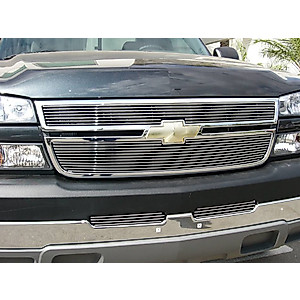 Compatible with Chevrolet Silverado (2006-2007) Billet Grille, Polished, 2 Pc, Overlay - PN #21106