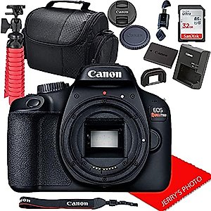 Canon Intl. EOS T100 DSLR Camera Body Only (No Lens) + 32GB Sandisk Memory + More (12pc Bundle)