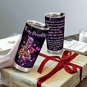 Fastpeace Daughter Gifts From Mom - Merry Christmas, Xmas Gifts For Daughter - Birthday, Graduation Gifts For Daughter, Present Ideas For Daughter From Mom Dad, To My Daughter Tumbler 20oz