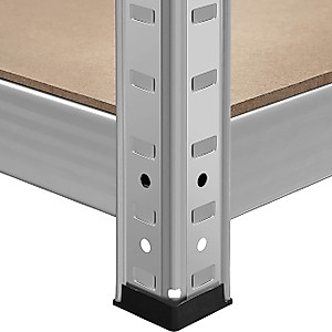 Topeakmart 5-Tier Utility Shelves, Metal Storage Shelves Unit Adjustable Garage Storage Racks Heavy Duty Shed Shelving- Silver, 35.5 x 16 x 71 Inch