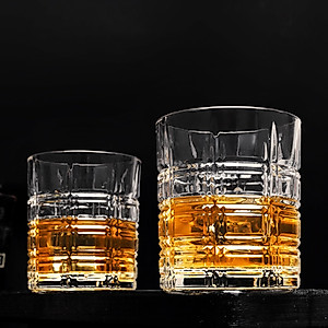 KANARS Whiskey Glasses Set of 4, 10 Oz Crystal Old Fashioned Whisky Tumblers for Bourbon, Scotch, Irish Whisky, Cocktails and Vodka, Whiskey Gift for Men Women