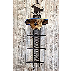 BestGiftEver Rustic Western Country Metal Horse 4 Cowboy Hat Rack Wall Mounted/Over The Door Holder