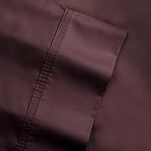 Pointehaven 100% Cotton Sheets Queen Size, 500 Thread Count Sateen Weave Bed Sheet & Pillowcase Sets, Soft Cotton 4 Piece Bed Sheets Set, Fits Mattress 21 inches Deep Pocket - Chocolate