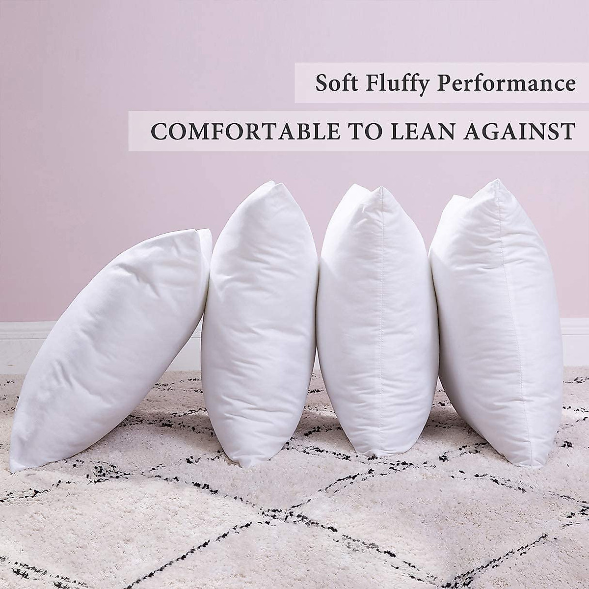 MIULEE Pack of 4 18x18 Outdoor Pillow Inserts, Water-Resistant Throw Pillow Inserts Decorative Premium Square Pillow Stuffer Sham for Porch Swing Couch Sofa Cushion Patio Furniture