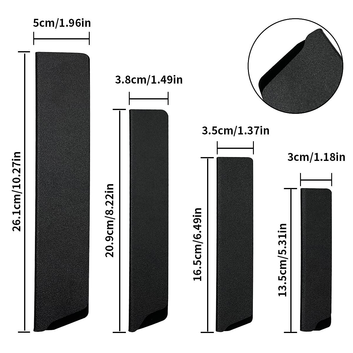 KVZVK Universal Knife Edge Guards Set, Non-Scratch Felt Lining Kitchen Knives Covers,Universal Blade Edge Cover Guards for Chef Knives, Protect More Durable on Your Blades(4Pcs)- Knives Not Included