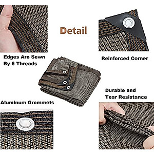 Abrotain Outdoor Shade Sail Shade Cloth Privacy Screen 6'6"x9'9" Pergola Shade Cover Garden Patio Shade Fabric Sunshade Mesh Shade Sail Blinds with Grommets for Patio Pergola Backyard Gazebo Cover