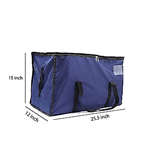 Dino74 Set of 2 Blue Moving Bag - 75l Oversized Large Space Saving Clothes Storage Bag, College Dorms Reusable Traveling Bag for Hiking Outings 65 X 38 X 30cm