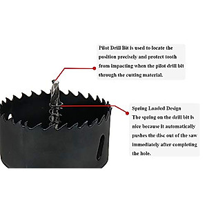 Rannb Hole Saw 4-inch Dia Hole Cutting Drill Bit for Drilling Holes in Wood, Plastic, Drywall, Thin Metal