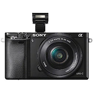 Sony a6000 Mirrorless Camera with 16-50mm Lens Bundle - ILCE6000L/B + Prime Accessory Package Including 128GB Memory, TTL Flash, Extra Battery, Editing Software Package, Auxiliary Lenses & More