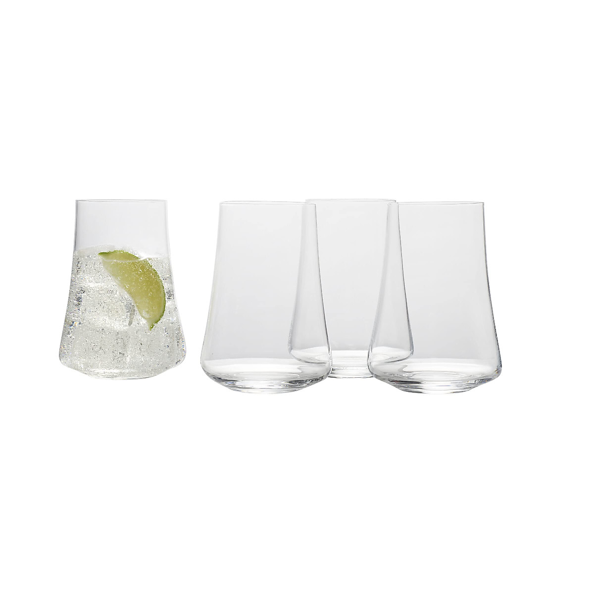 Mikasa Aline Set of 4 Highball Tumbler Cups, 17-Ounce, Clear