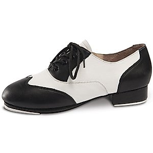 DanceNwear Applause Black and White Spectator Tap Shoe (9.5MED)
